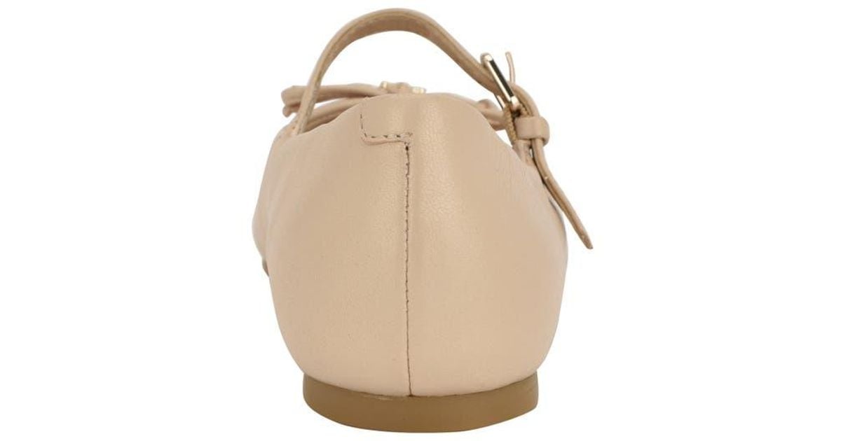 Guess Kayra Mary Jane Flat in Natural | Lyst