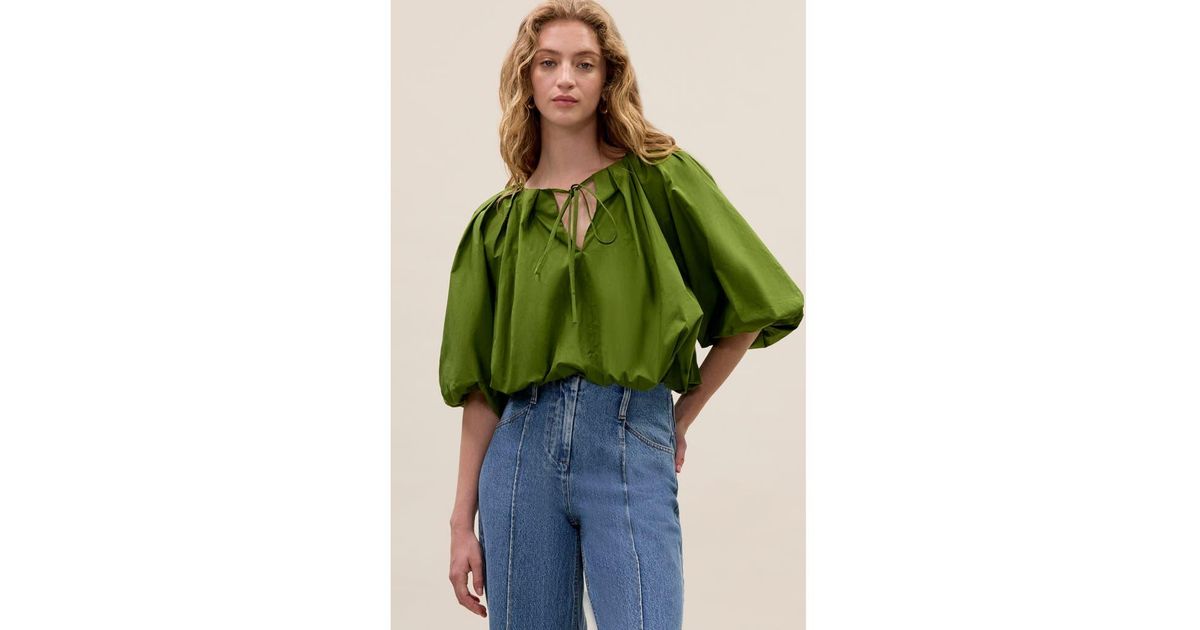 Rebecca Taylor Isla Bubble Top in Green | Lyst
