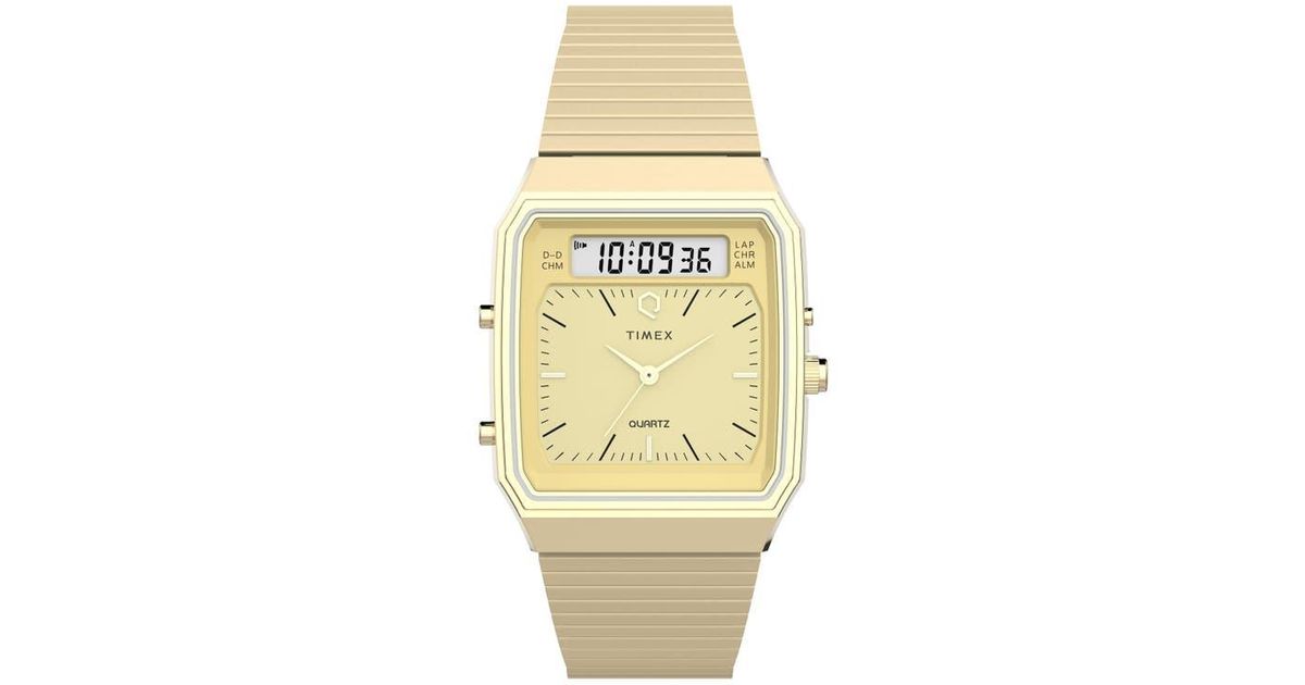 Timex Q Timex 1982 Ana-Digi Reissue Bracelet Watch, 33Mm in Metallic ...
