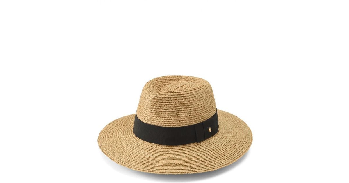 Helen Kaminski Jenna Raffia Straw Fedora in Natural | Lyst
