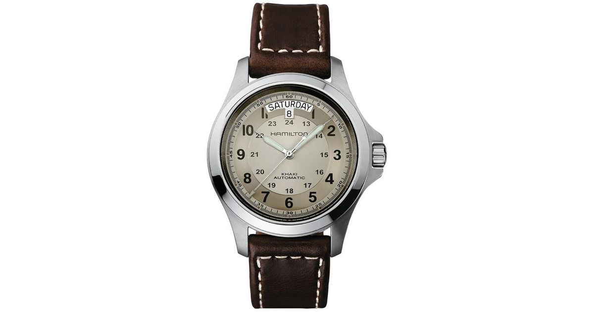 Hamilton Khaki Field King Automatic Leather Strap Watch, 40Mm in Black ...