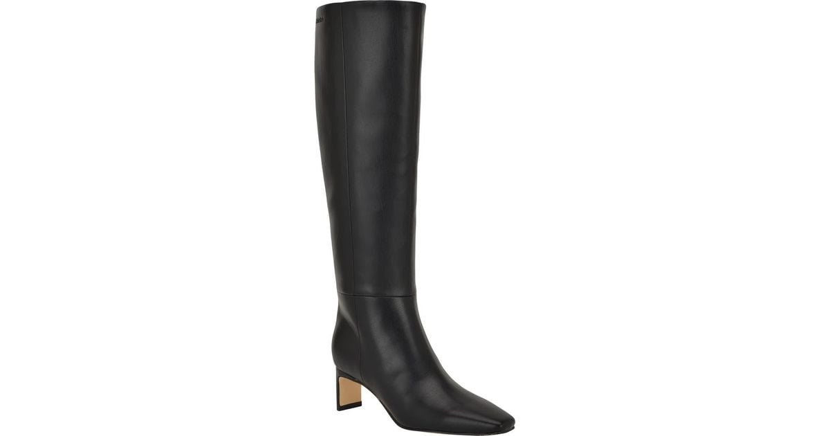Calvin Klein Caterine Knee High Boot in Black | Lyst
