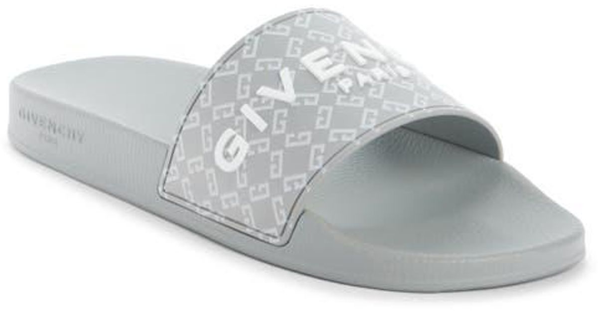 Givenchy Logo Slide Sandal in Gray for Men | Lyst