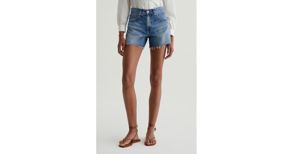 AG Jeans Halle Cutoff Denim Shorts in Blue | Lyst