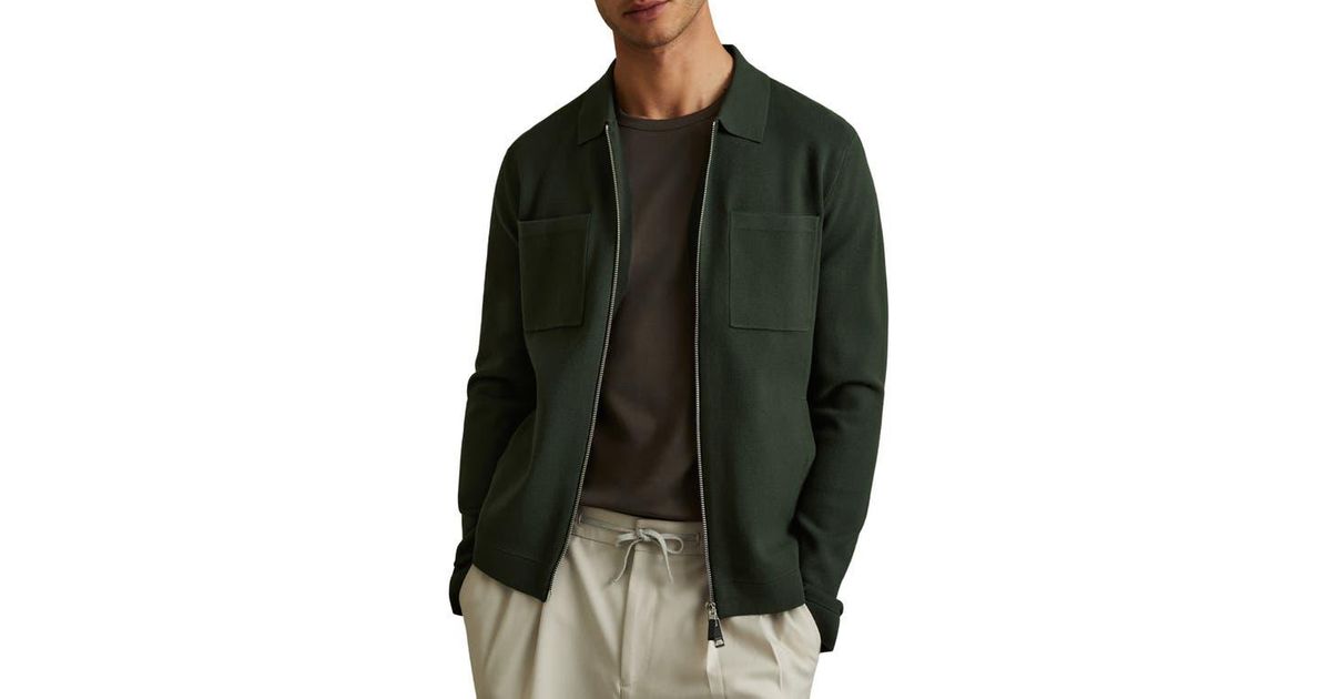Reiss Rivers Zip-Up Cardigan in Black for Men | Lyst