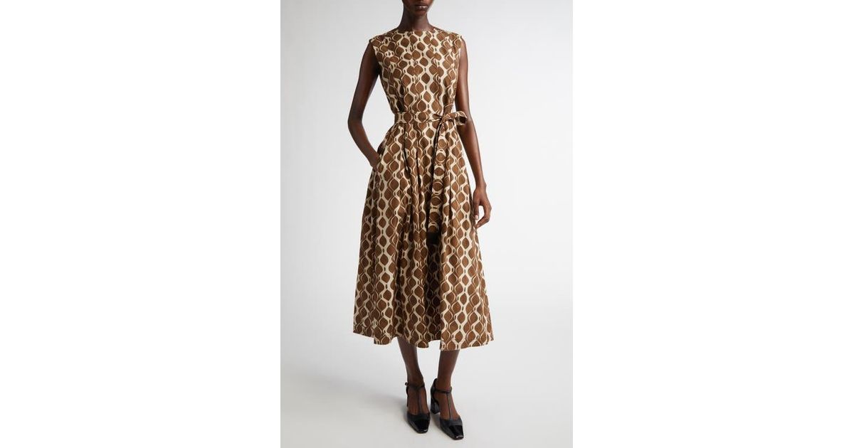 Max Mara Amati Print Poplin Midi Dress | Lyst
