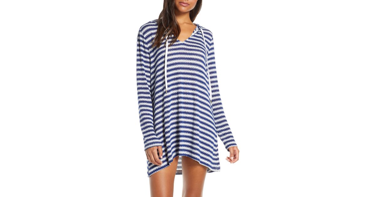 La Blanca Slouchy Hooded Sweater Cover-up Tunic in Midnight (Blue) - Lyst