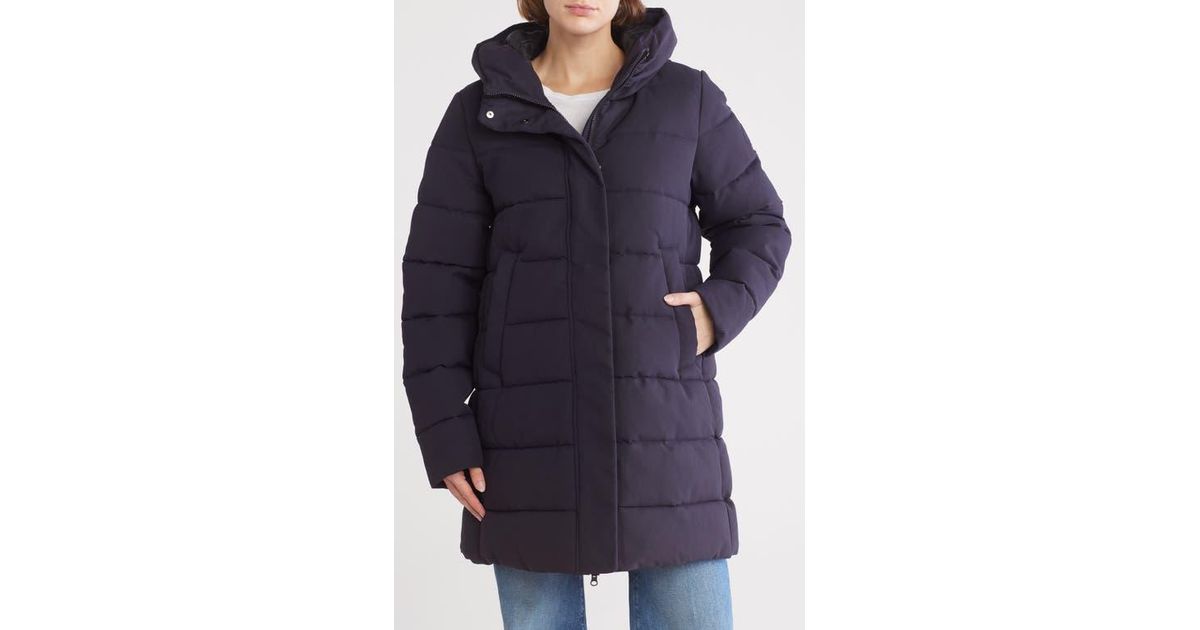 Save The Duck Tatiana Water Repellent Hooded Puffer Jacket in Blue | Lyst
