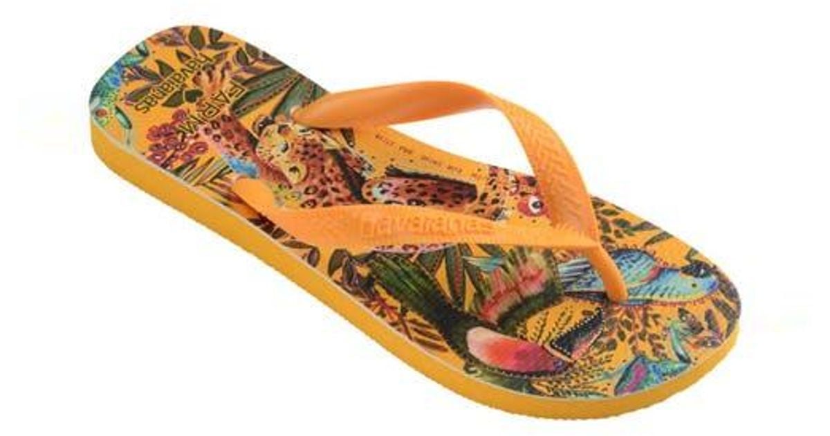 Havaianas X Farm Rio Into The Jungle Flip Flop in Metallic | Lyst