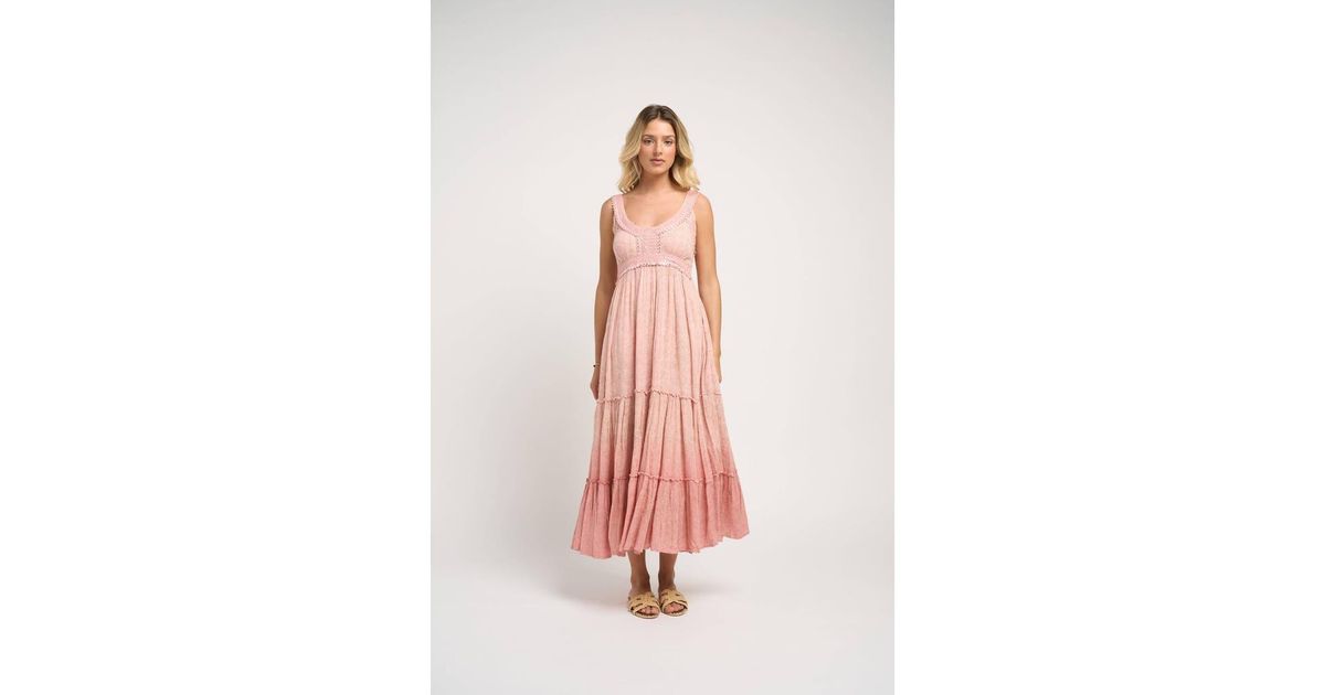 Guadalupe Lotus Dress in Pink | Lyst
