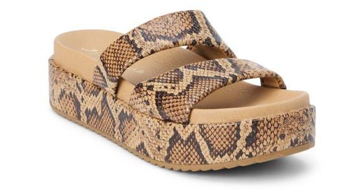 Matisse Blaine Platform Slide Sandal in Natural | Lyst