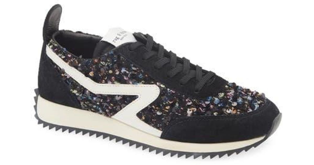 Rag & Bone Retro Runner Bouclé Sneaker in Black | Lyst