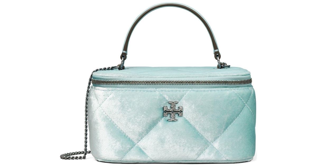 Tory Burch Kira Quilted Velvet Vanity Case in Blue | Lyst