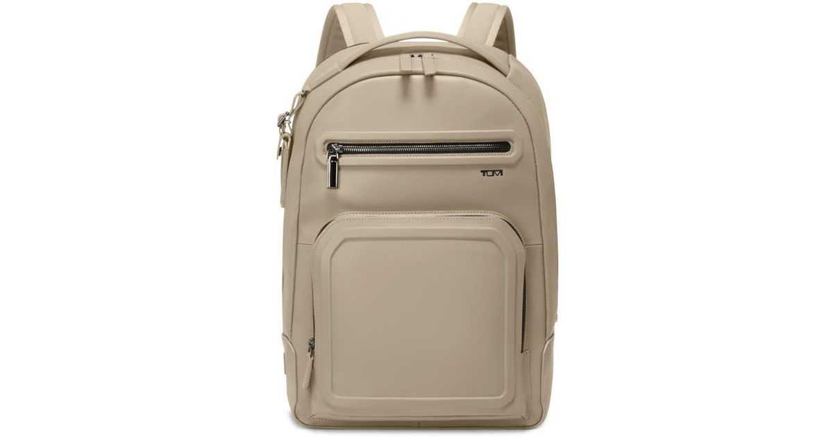 Tumi Warren Leather Backpack in Gray for Men | Lyst