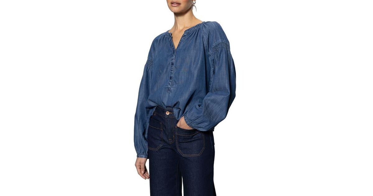 Sanctuary Sunday's Best Denim Popover Top in Blue | Lyst