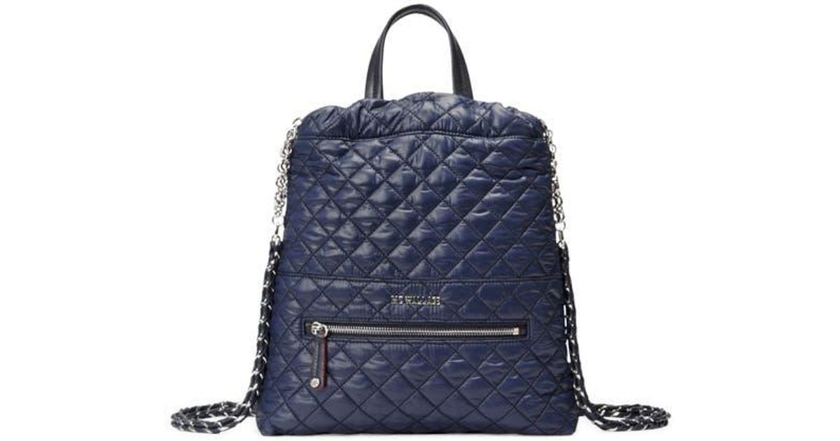 MZ Wallace Crosby Audrey Quilted Nylon Backpack in Blue | Lyst