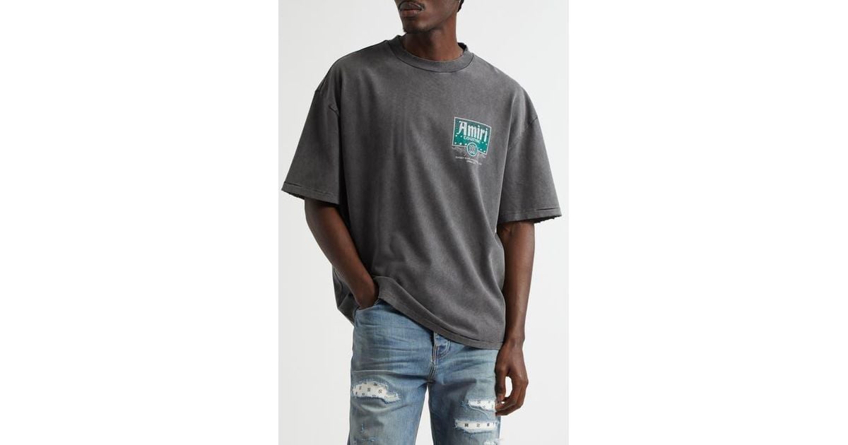 Amiri Lounge Crystal Embellished Cotton Graphic T-Shirt in Black for ...