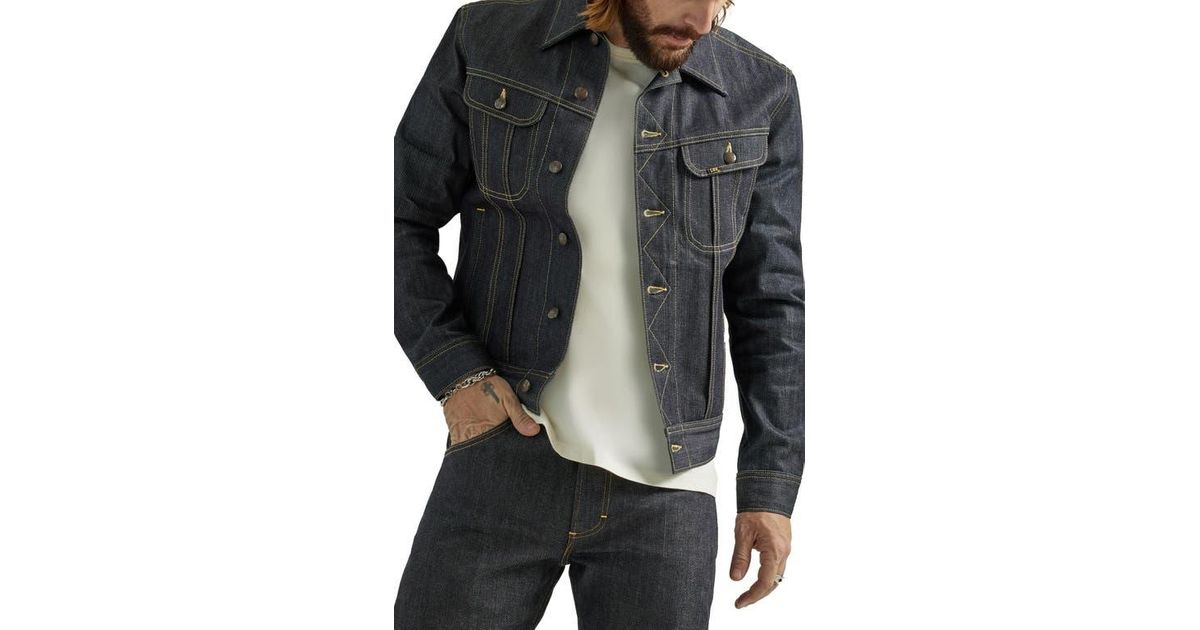 Lee Jeans 101 Rider Denim Trucker Jacket in Black for Men | Lyst