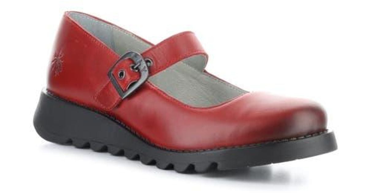 Fly London Samp Mary Jane Loafer in Red | Lyst