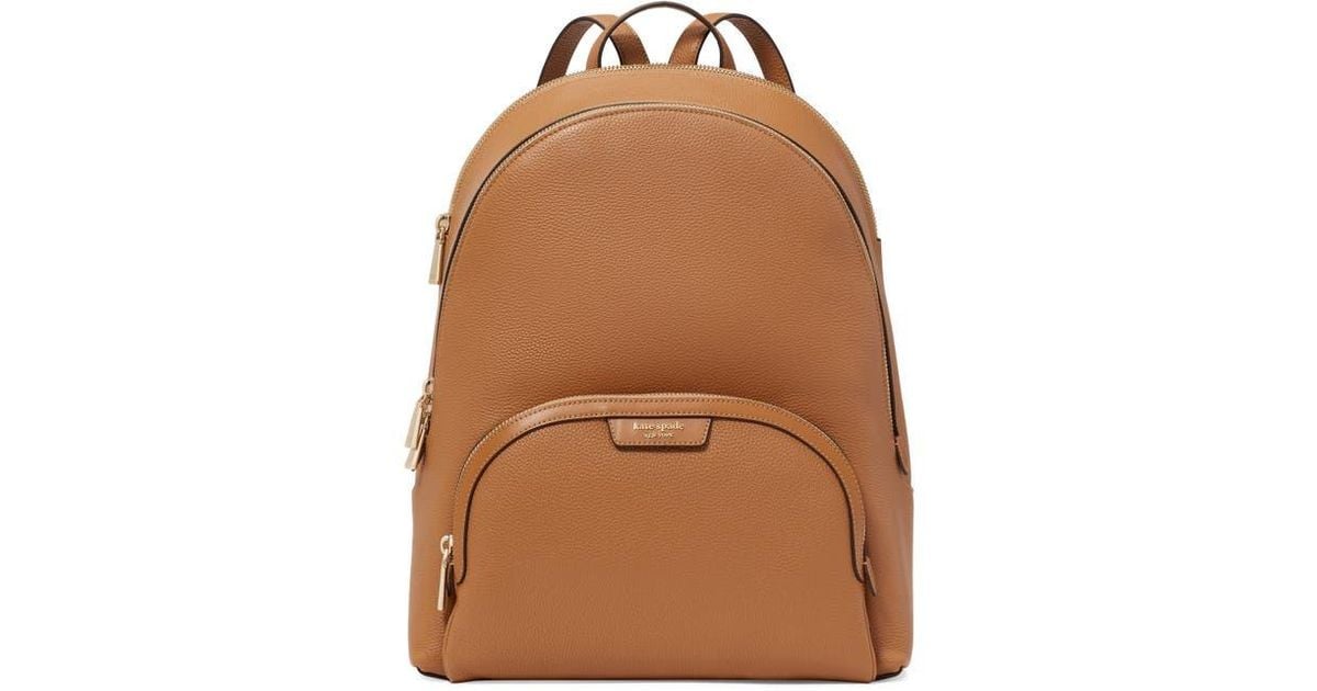 Kate Spade Large Hudson Pebble Leather Backpack in Brown | Lyst