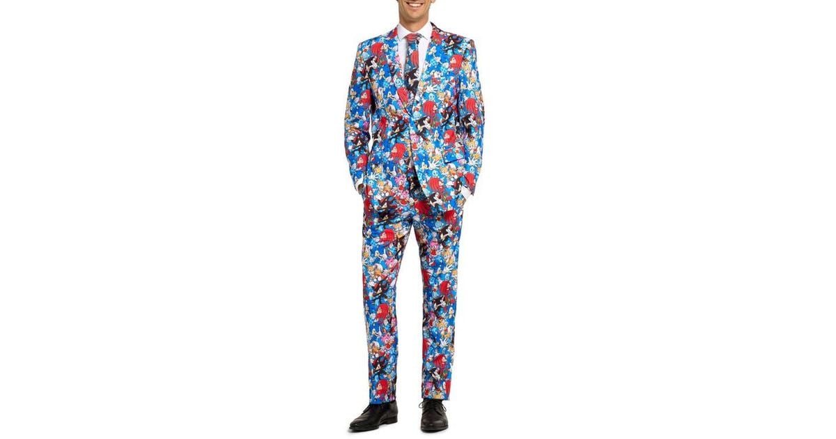 Opposuits Sonic The Hedgehog Two-Piece Suit & Tie in Blue for Men | Lyst