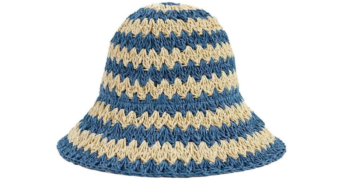 Lost Pattern Linea Packable Straw Hat in Blue | Lyst