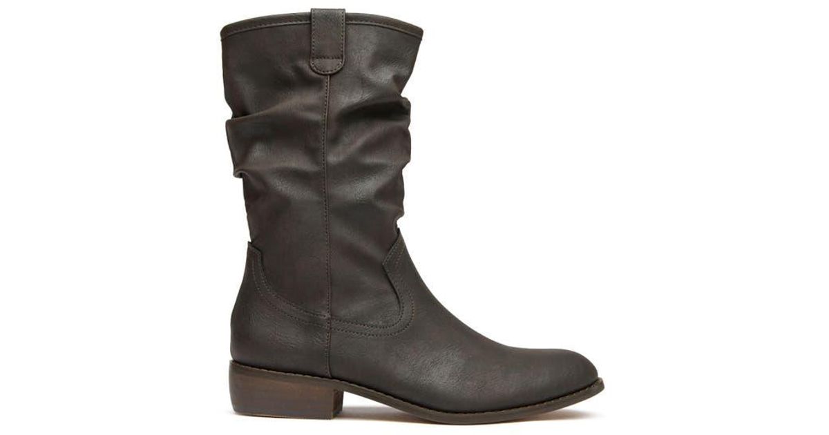 V.GAN LONDON Prune Mid Calf Boots in Brown | Lyst