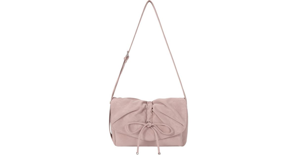 orYANY Small Ruched Flap Faux Suede Crossbody Bag in Pink | Lyst