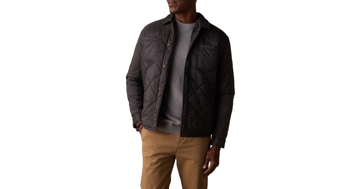 The Normal Brand Quilted Jacket With High Pile Fleece Lining in Black ...