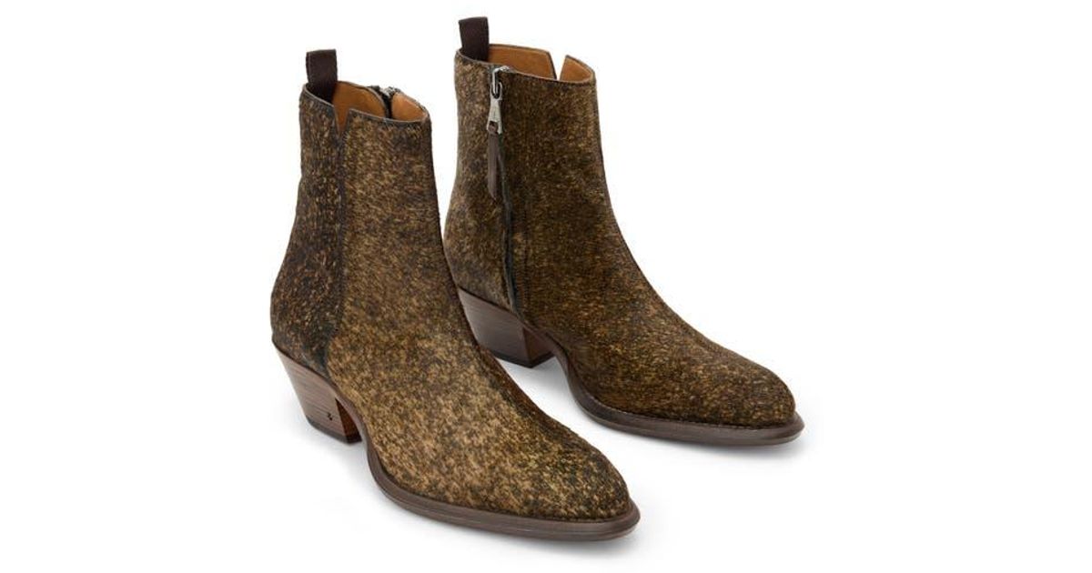 John Varvatos Wainwright Center Seam Genuine Calf Hair Boot in Brown ...