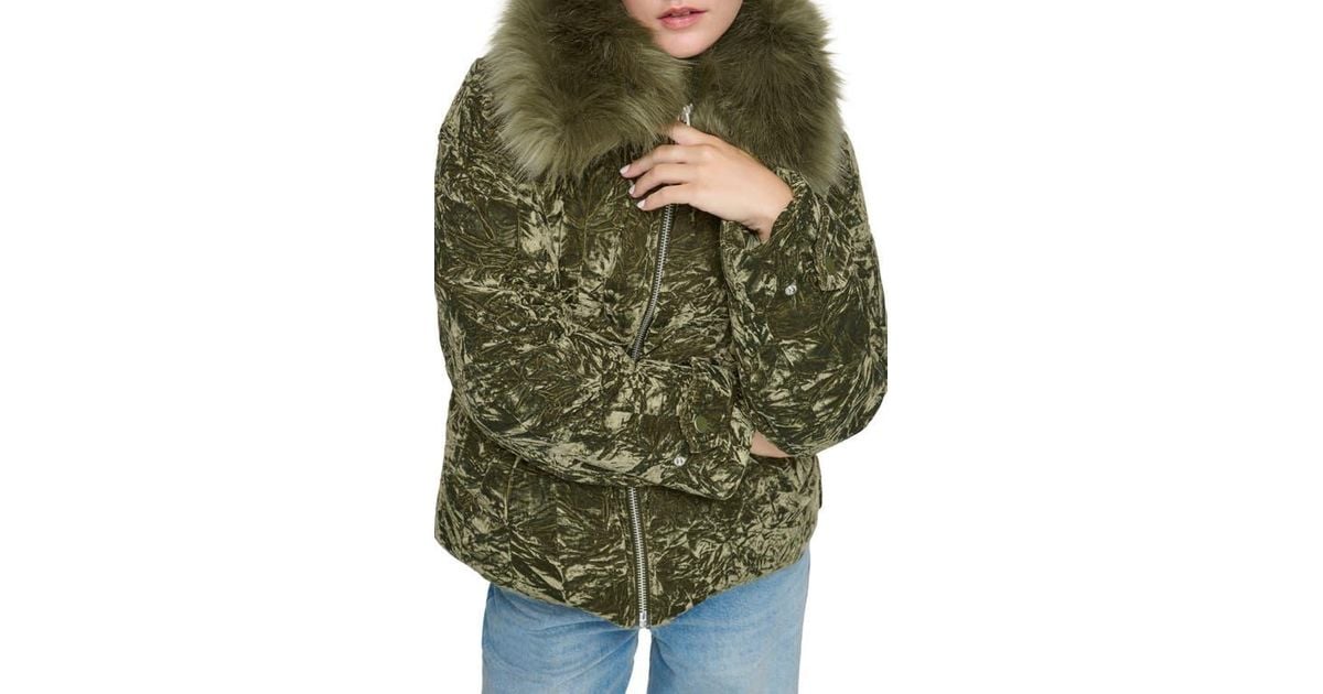 Andrew Marc Charleroi Faux Fur Collar Down & Feather Fill Velvet Puffer ...