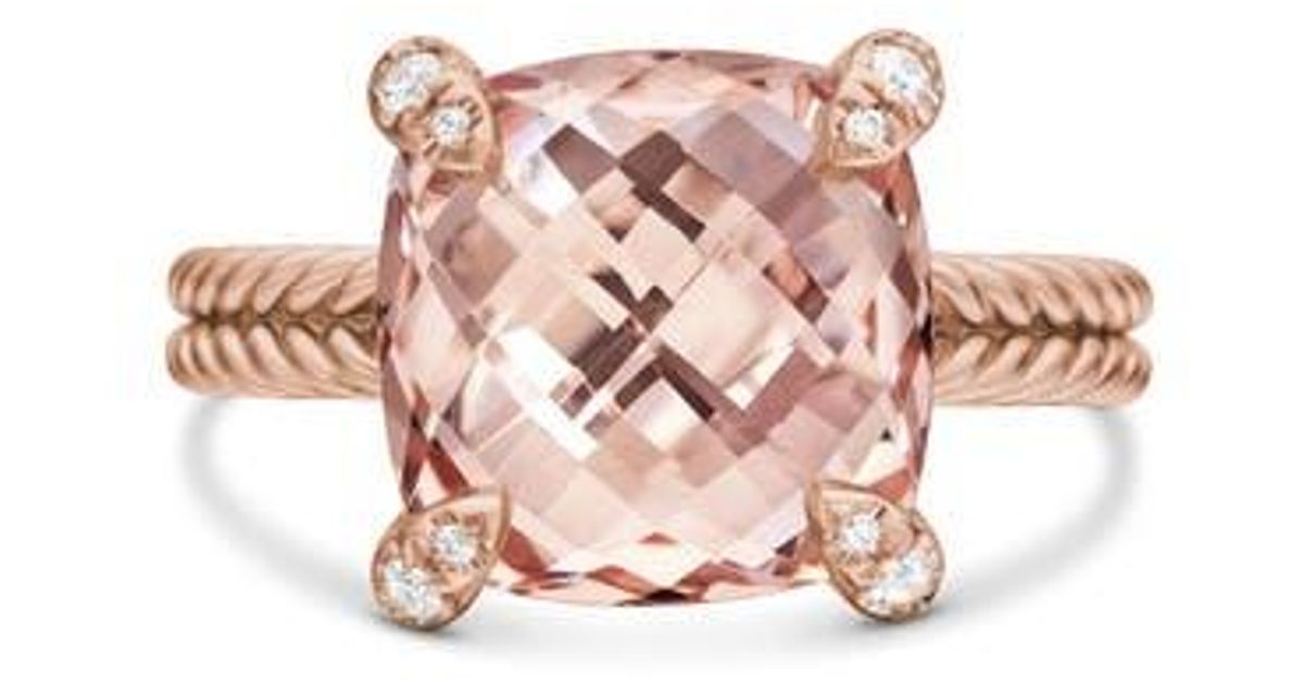 David Yurman Châtelaine Morganite & Diamond Ring | Lyst