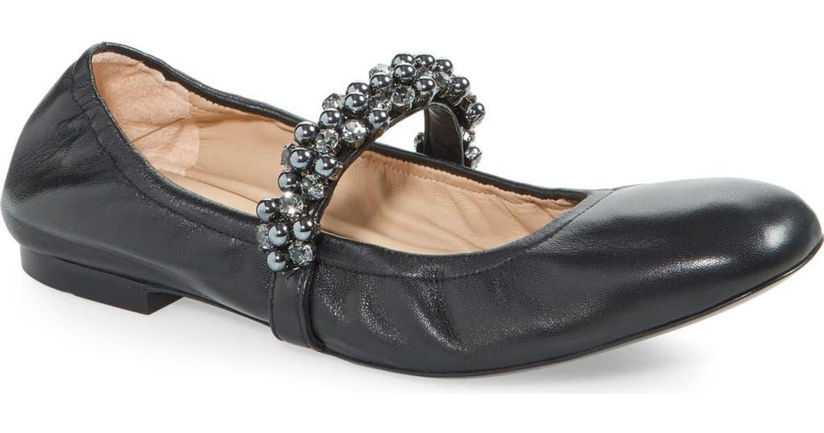 Stuart Weitzman Poppy Mary Jane Ballet Flat in Blue | Lyst