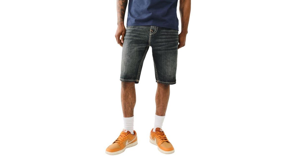 True Religion Rocco Super T Slim Fit Denim Shorts in Blue for Men | Lyst