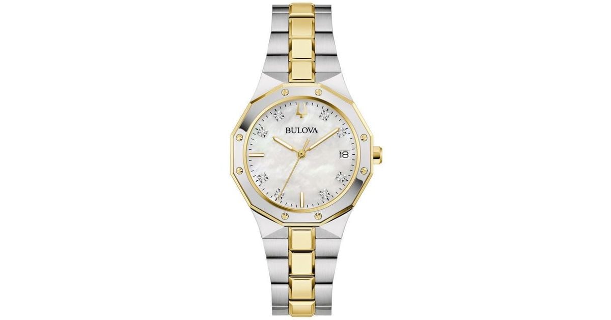 Bulova Classic Prestige Diamond Bracelet Watch, 32Mm X 32Mm in Metallic ...