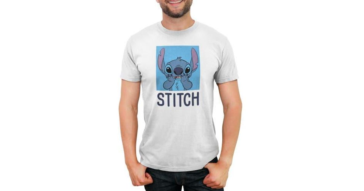 Lilo Et Stitch Simple Stitch Portrait Graphic T-Shirt in Blue for Men ...
