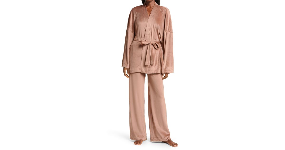 Skims Velour Fleece Wrap Sleep Set | Lyst