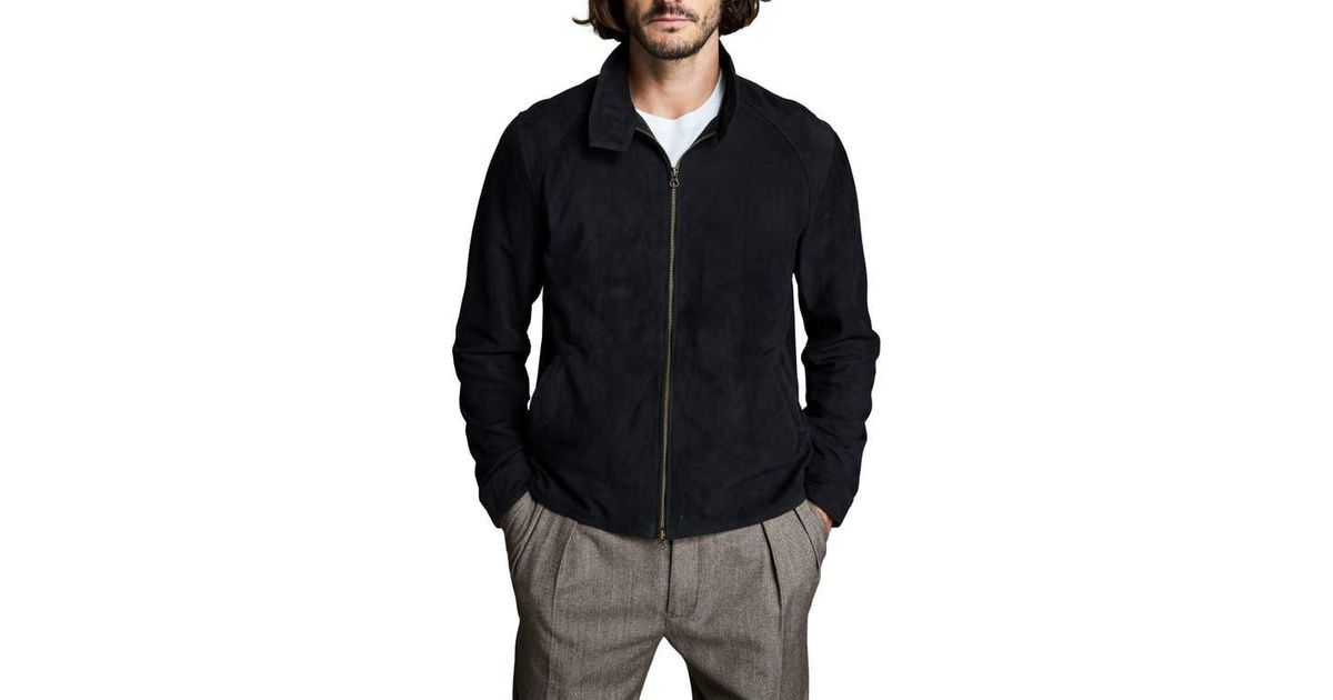 Billy Reid Barracuda Suede Jacket in Black for Men | Lyst