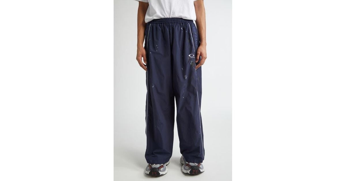 Balenciaga Paint Splatter Track Pants in Blue for Men | Lyst