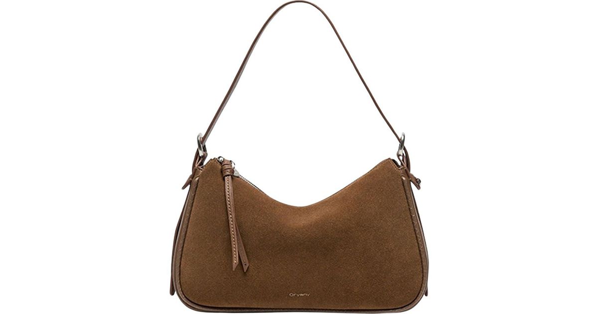 orYANY Small Lauren Leather Shoulder Bag in Brown | Lyst