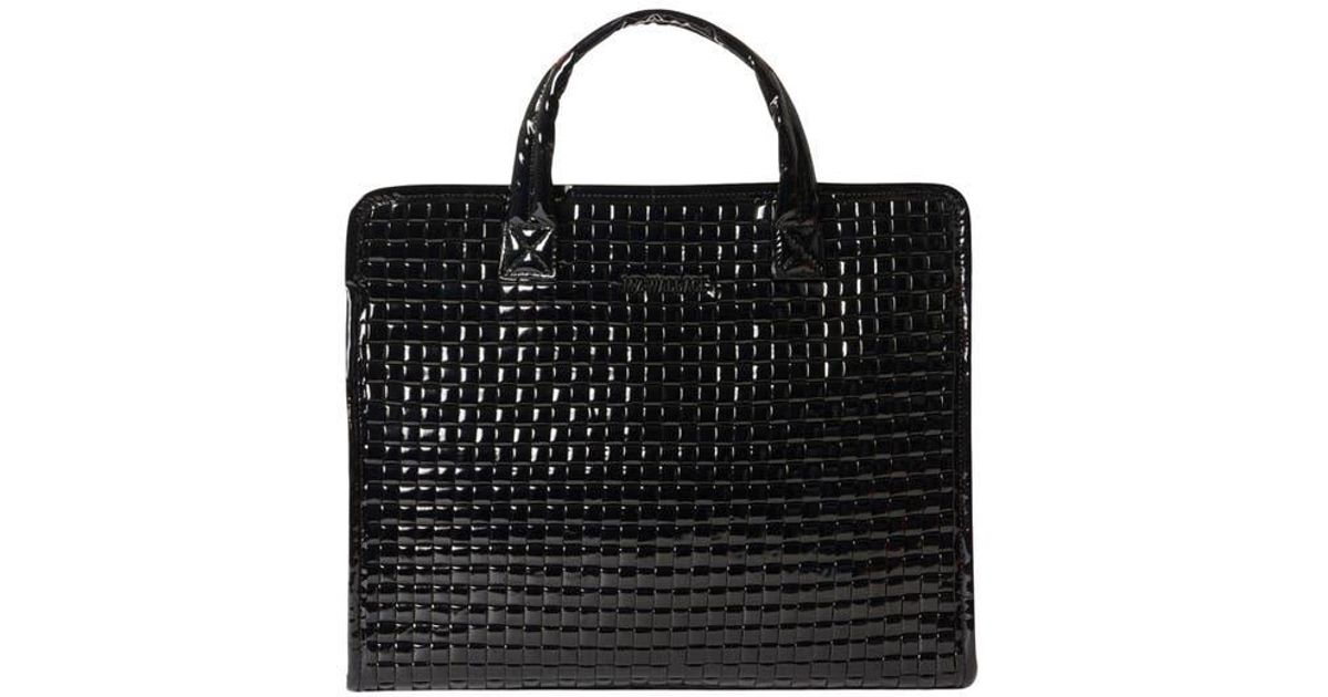 MZ Wallace Medium Woven Box Tote in Black | Lyst