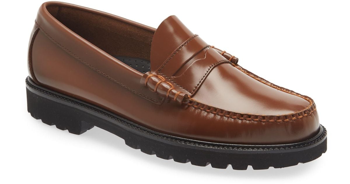 Gh Bass And Co Larson Lug Sole Penny Loafer In Brown For Men Lyst