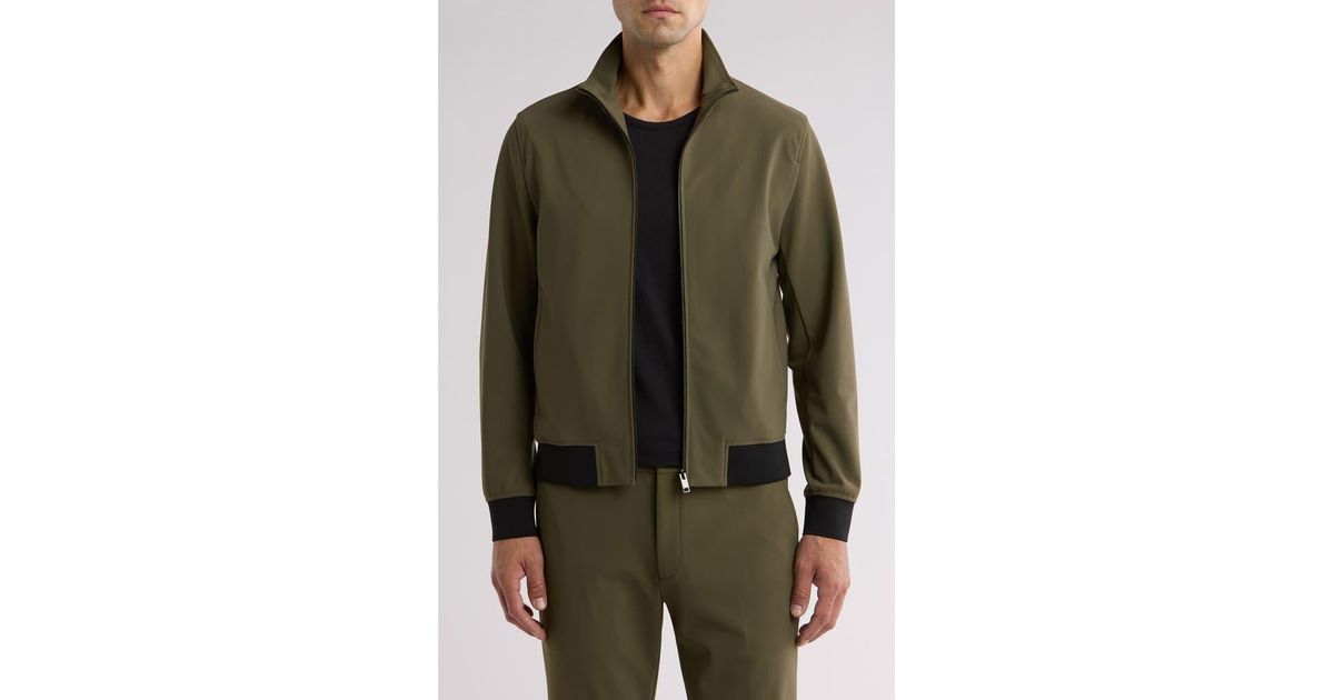 Theory Marco Precision Track Jacket in Green for Men | Lyst