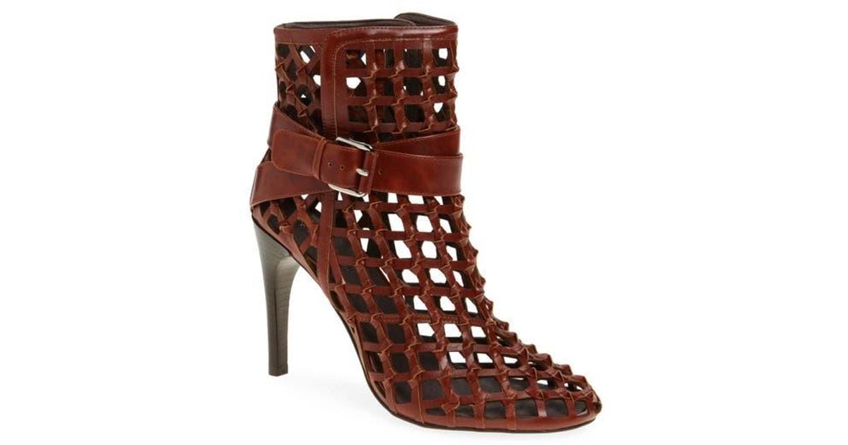 Jeffrey Campbell Loom Cage Bootie in Brown | Lyst