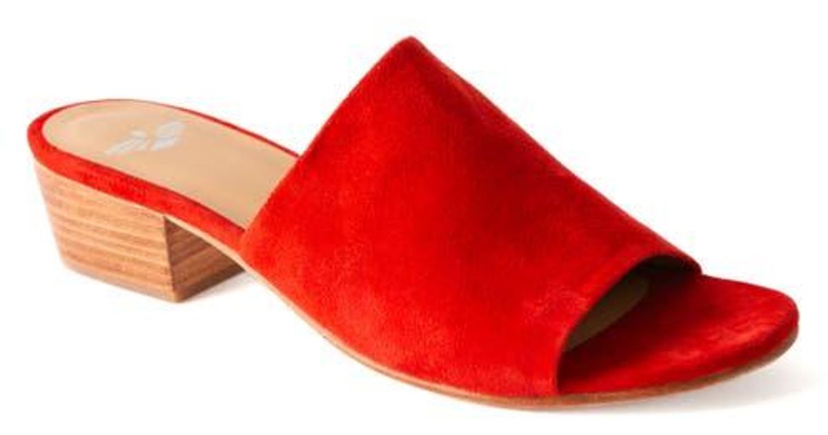 Fortress Rachel Heeled Slide Sandal in Red | Lyst