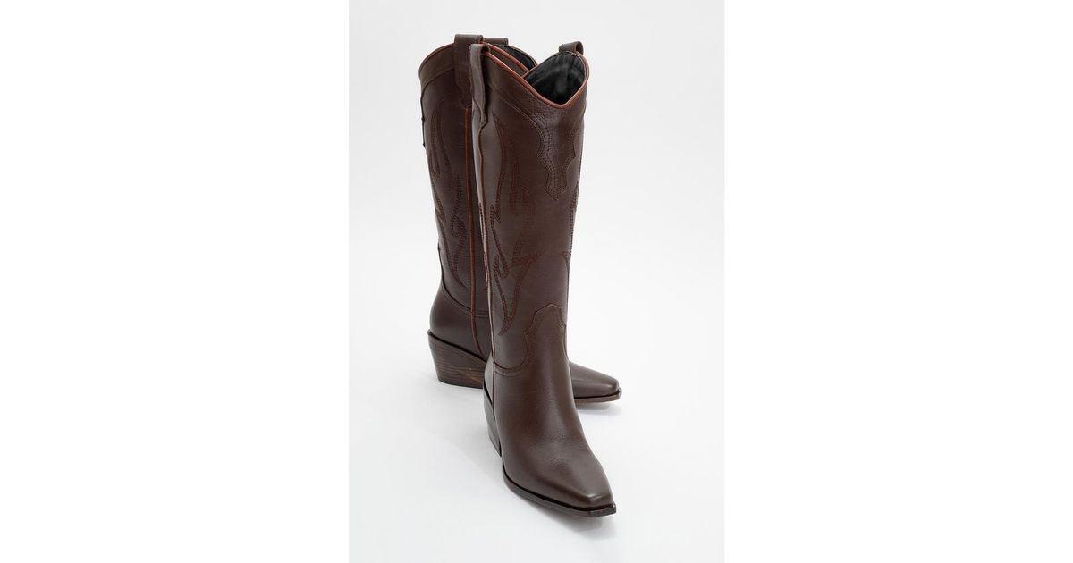 Forever & Always Shoes Pietro Leather Western Knee High Boot in Brown ...