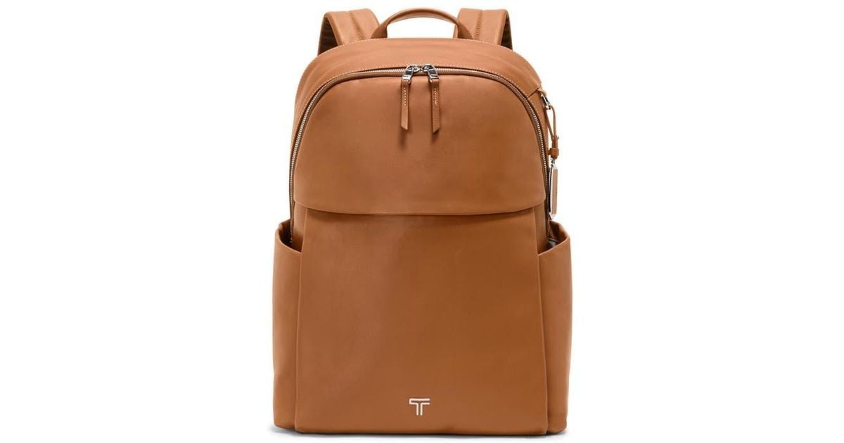 Tumi Raina Leather Backpack in Brown | Lyst