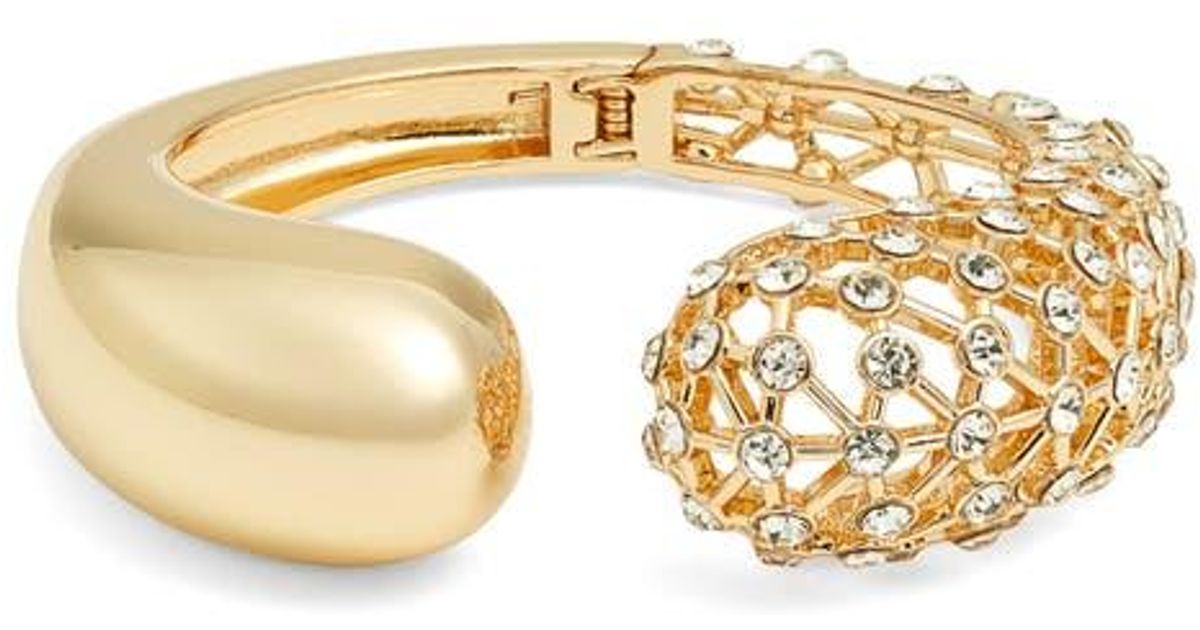 Open Edit Hinge Stone Cage Bracelet in Metallic | Lyst