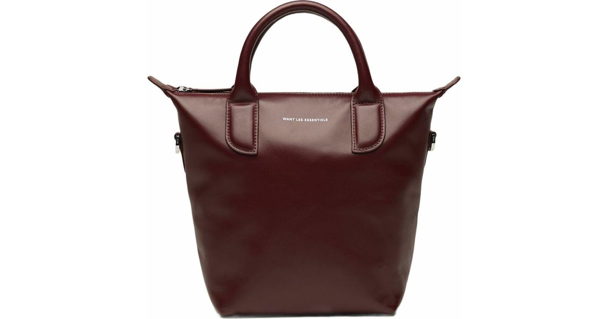 WANT Les Essentiels Petit O'Hare Smooth Leather Tote in Purple | Lyst