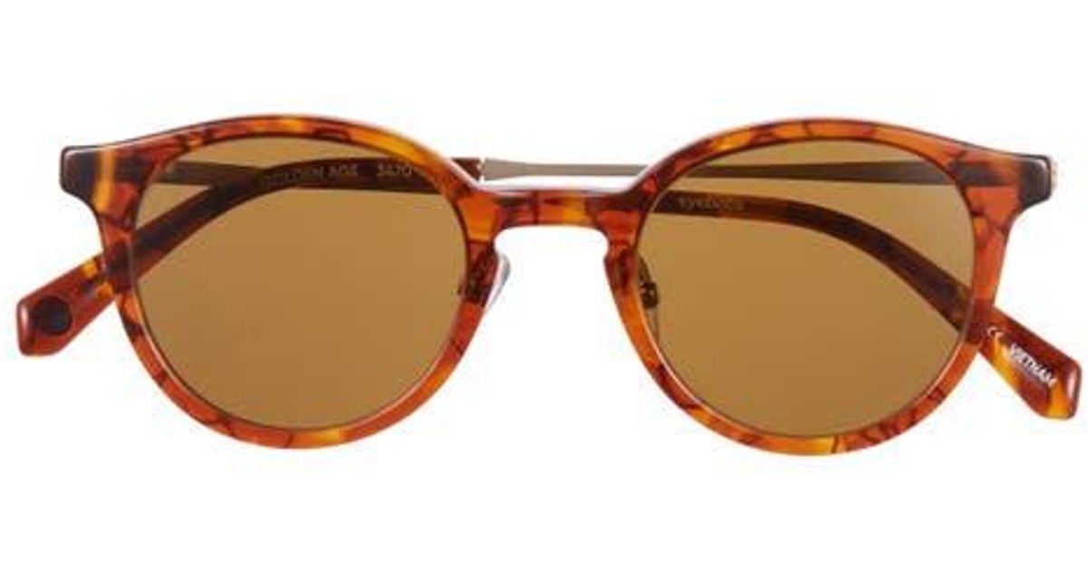 Eyebobs Golden Age 45Mm Small Polarized Round Sunglasses in Brown | Lyst